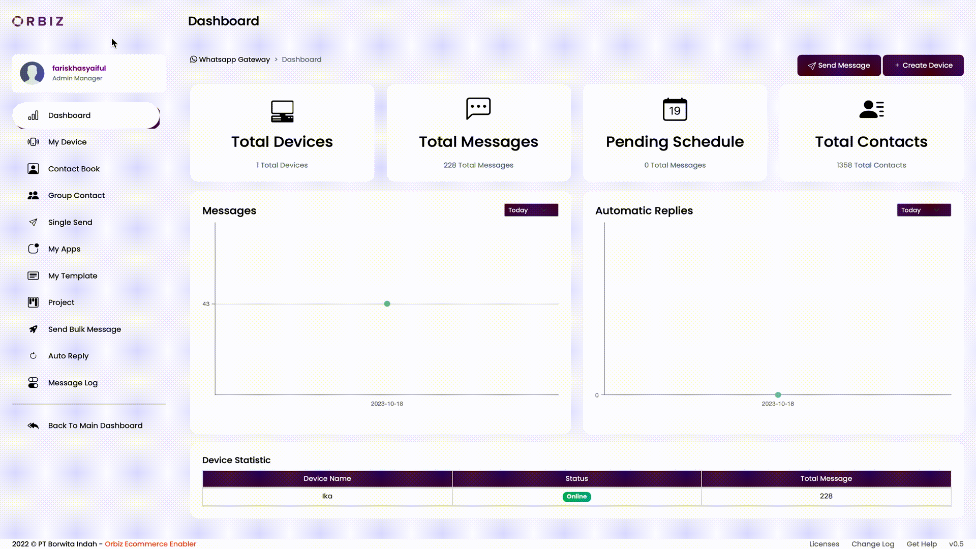 Single Send | Orbiz Documentation
