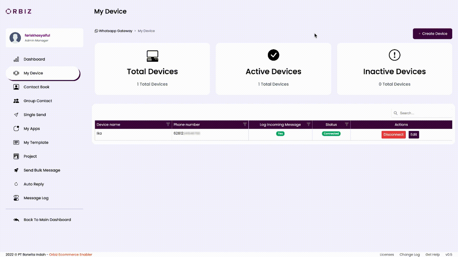My Device | Orbiz Documentation
